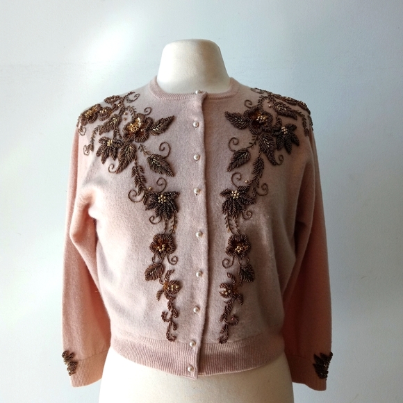 Vintage | Sweaters | Vintage Beaded Sweatersmall | Poshmark